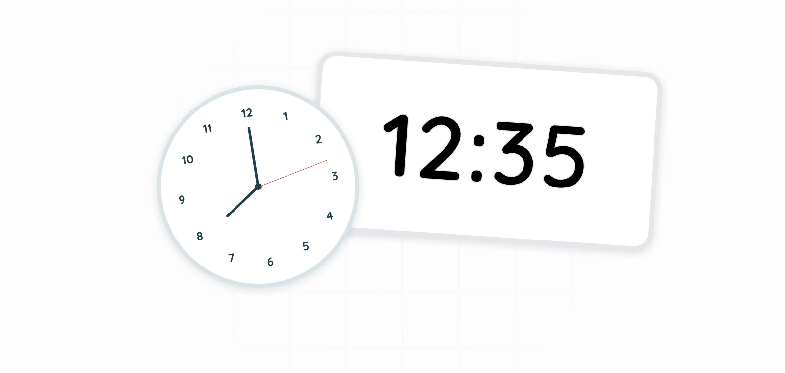 Display the time with a digital clock