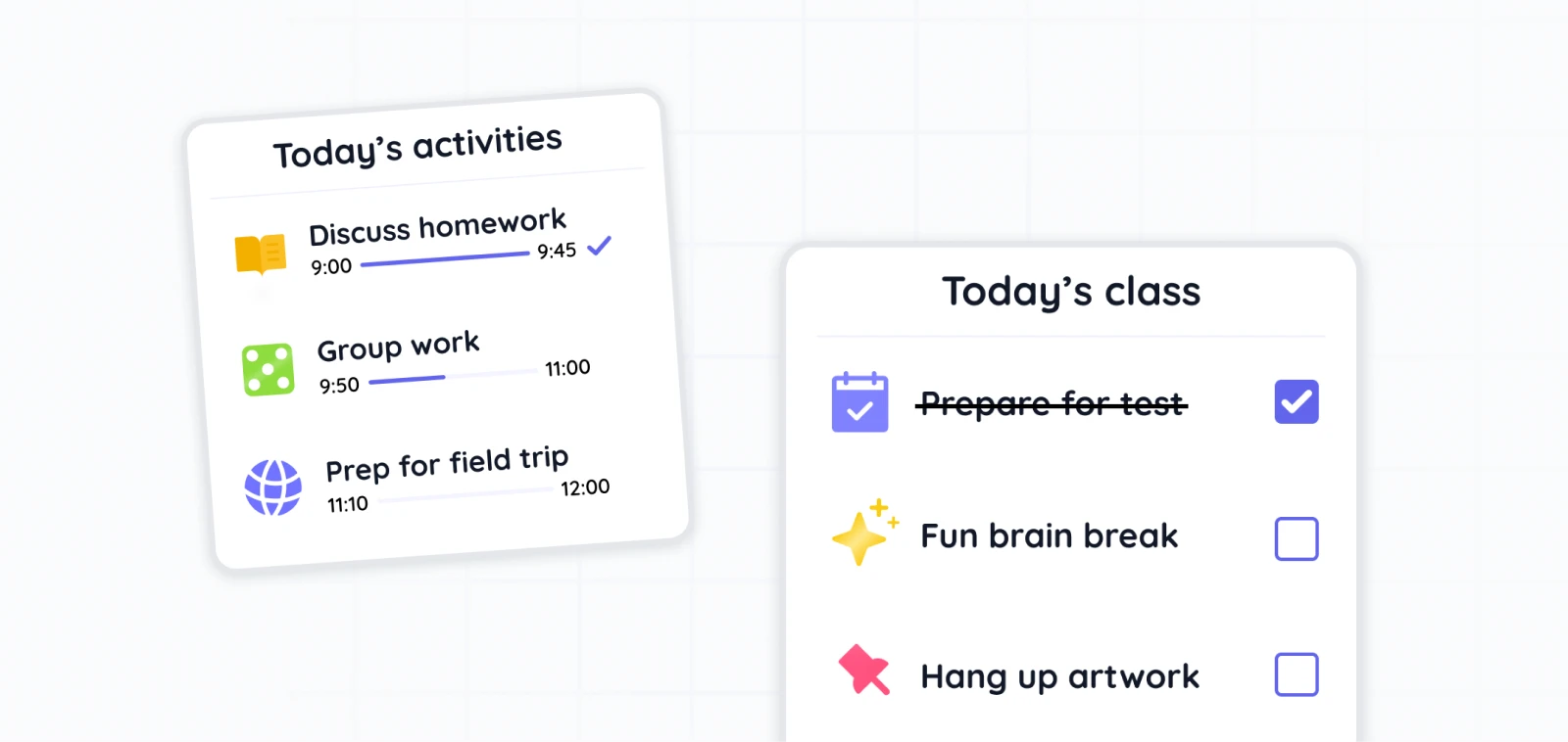 Display your agenda to the class with the Timetable widget